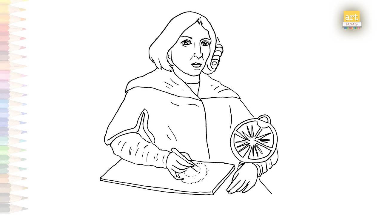 Nicolaus Copernicus drawing easy | Polymath drawing | How to draw ...