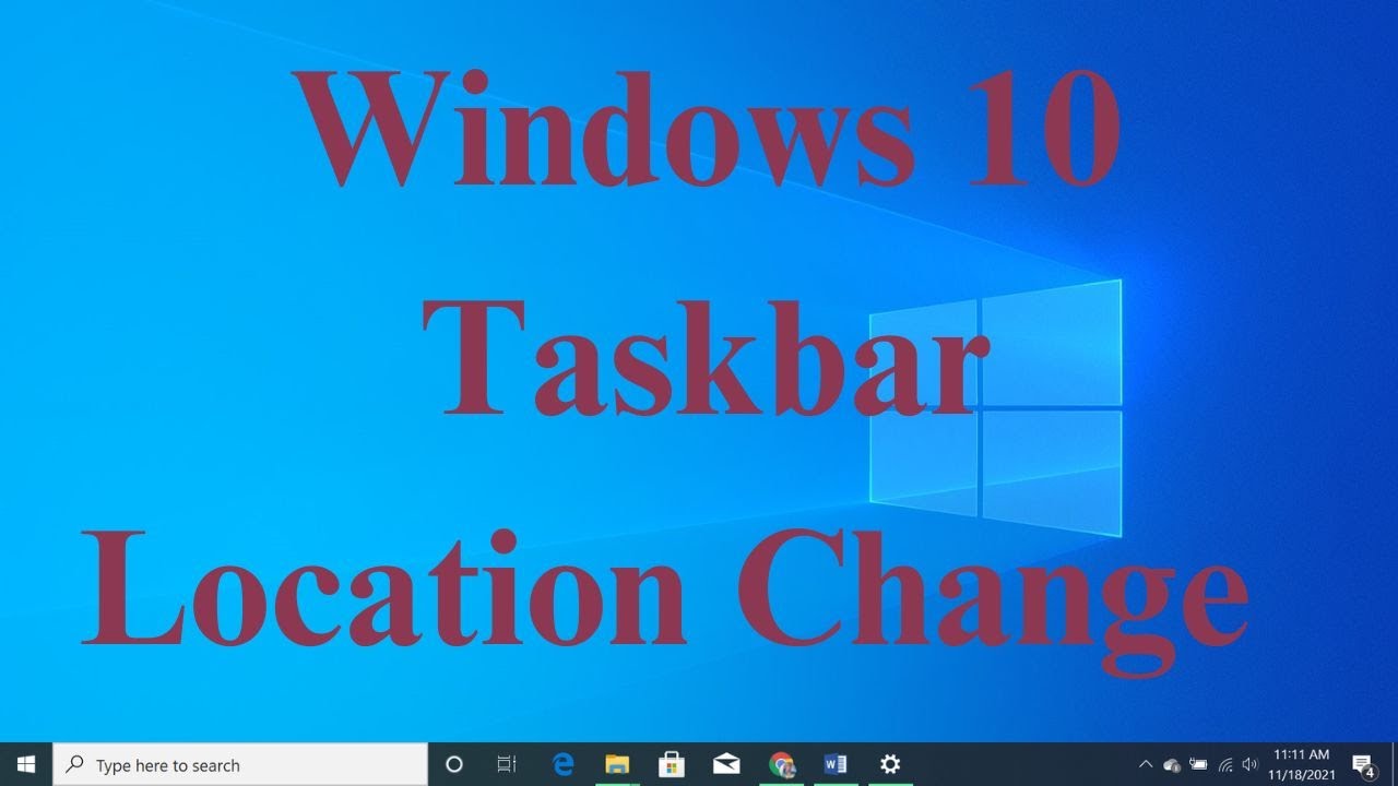 How to change the Taskbar position in Windows 10 || Taskbar Location ...