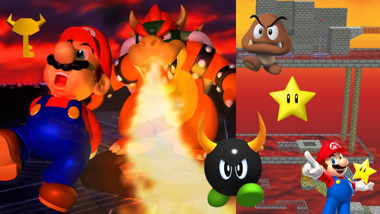 super mario 64 - Mario VS Bowser Fire - YouTube