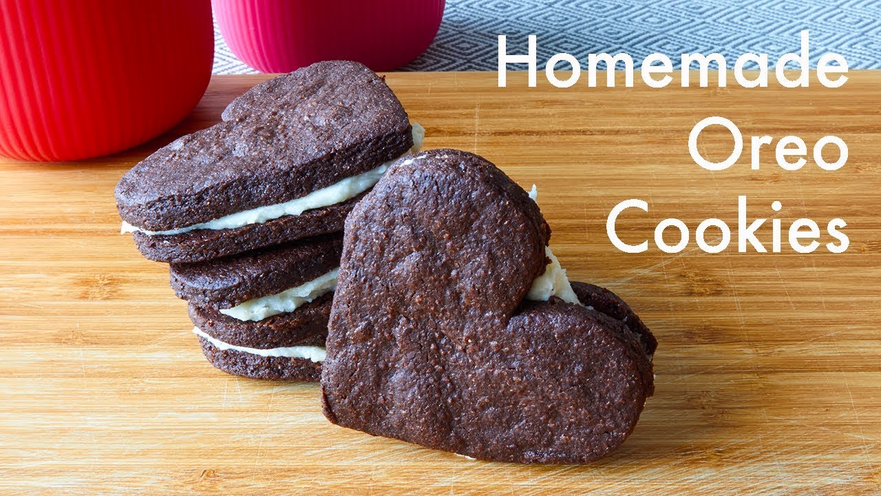 Heart-Shaped "Oreo" Cookies for Valentines Day | ASMR Cooking | In ...