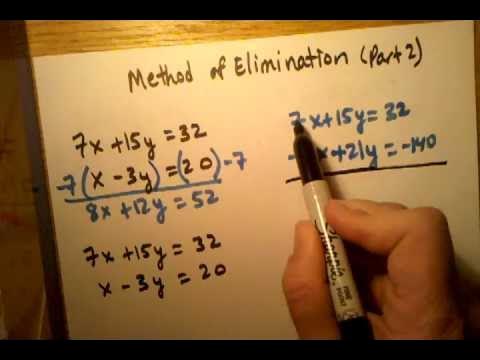 Method of Elimination Part 2 of 2 - YouTube