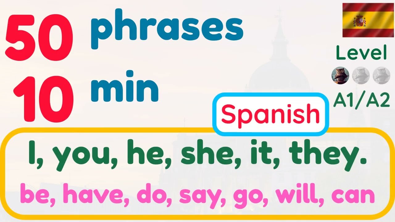 50 super easy Spanish phrases : 6 Personal pronouns : 6 verbs - YouTube