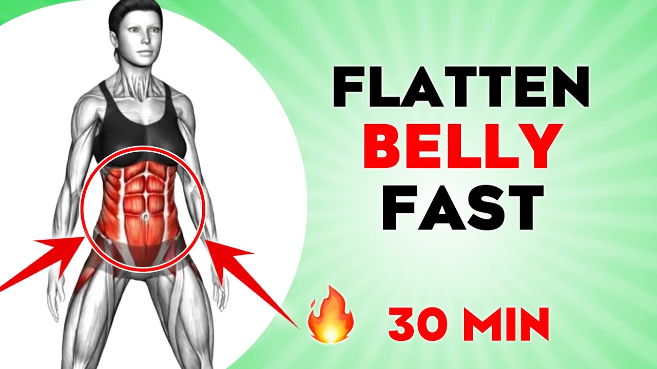 Top 30 Standing Exercises to Slim Waist & Flatten Belly Fast | No Equipment Flat Stomach Workout ...
