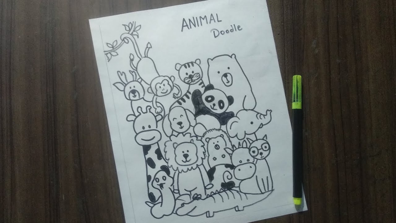 How To Draw Doodle | Animal Doodle Drawing | Easy Drawing Doodle - YouTube