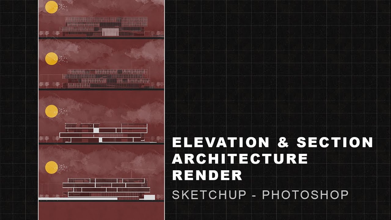 ELEVATION & SECTION RENDER ARCHITECTURE SKETCHUP KE PHOTOSHOP INDONESIA ...