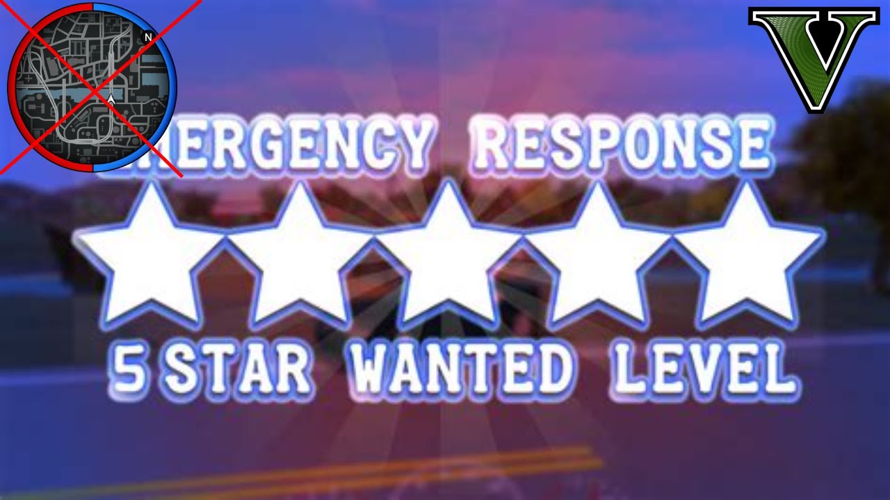 Loosing 5 star wanted level without mini map - YouTube