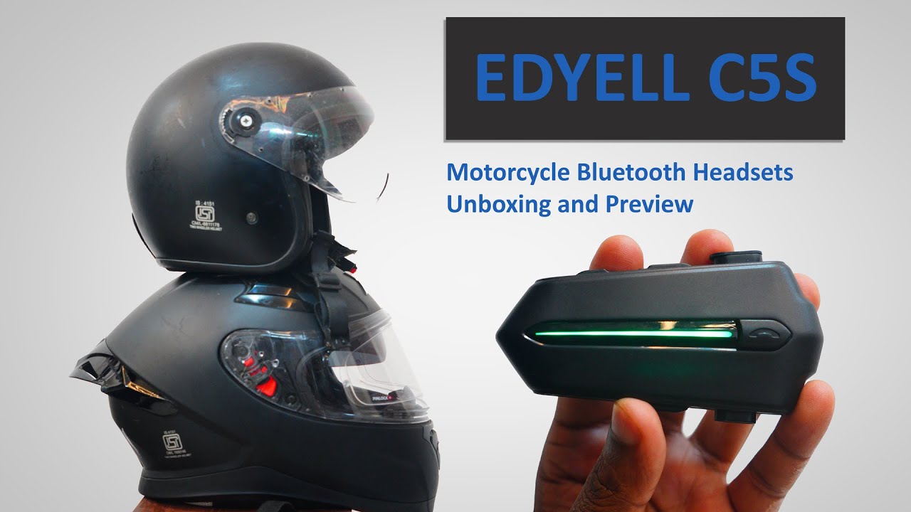 EDYELL C5S Bluetooth Earphone for Helmet Unboxing & Preview - YouTube