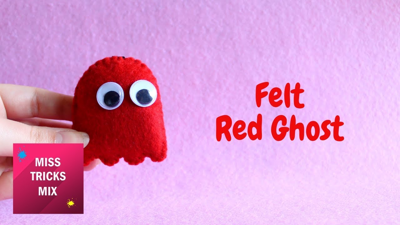 Felt Blinky PAC MAN Red Ghost Keychain DIY Tutorial. - YouTube