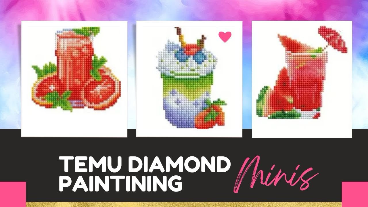 Unboxing the Temu Cocktail Diamond Painting mini set. #diamondpainting ...