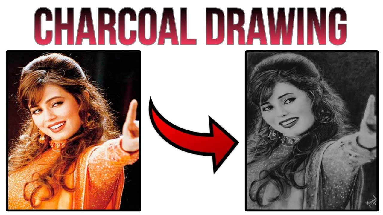 How to make Charcoal Sketch/Drawing ll K.P. Arts - YouTube