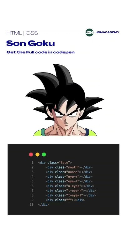 Son Goku Html Css Css3 Shorts Codinglife Codingshorts Edit Code Software Programming