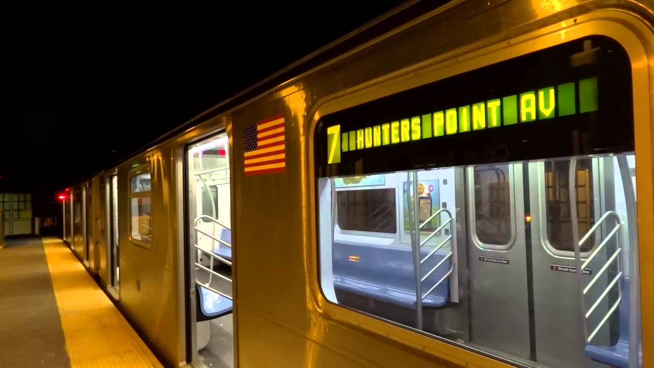 IRT Flushing Local: Hunters Point Avenue bound R-188 7 local train ...