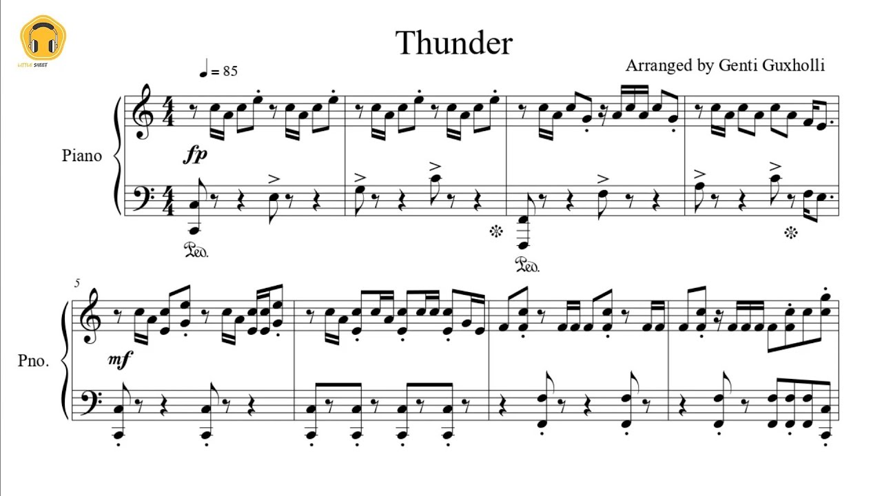 Thunder by Imagine Dragons (Piano Solo/Sheets) - YouTube