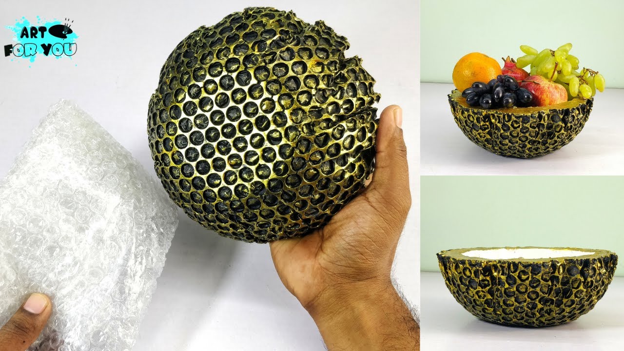Cement Craft Ideas - How To Make Amazing Cement Bowl Using Bubble Wrap ...