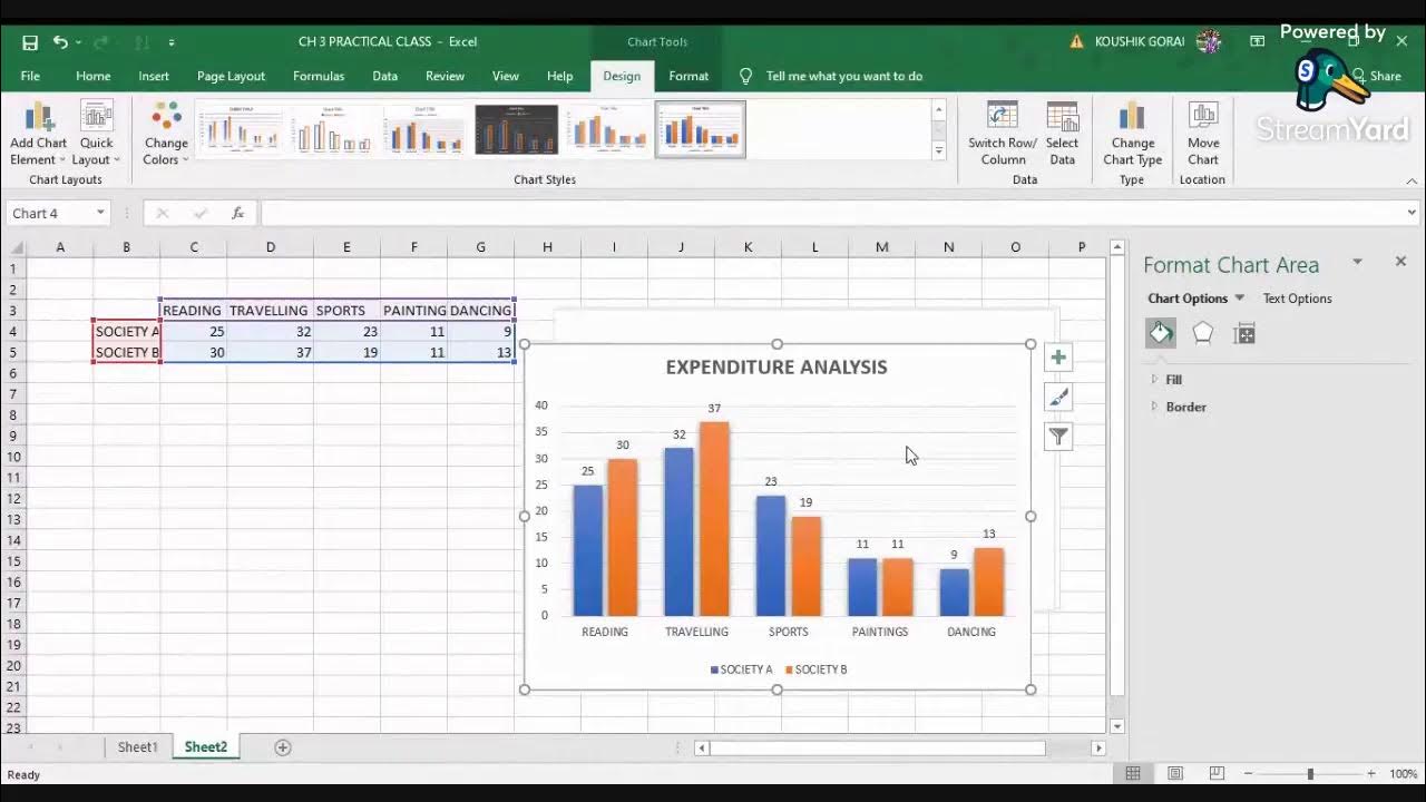 CLASS 7 CH 3 CHARTS IN MS EXCEL PART 1 - YouTube