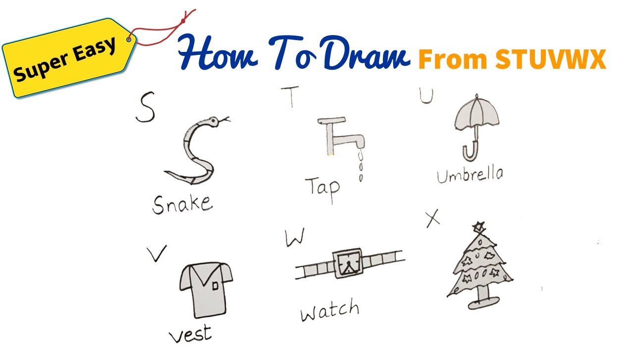 Drawing with Letters for Kids | Drawing With STUVWX | Turn words into ...