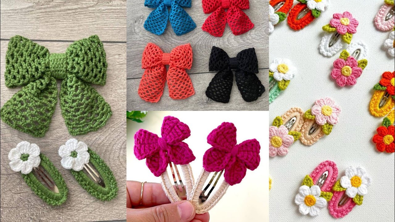 Handmade crochet hair pin design beautiful and comfortable stylish hair ...