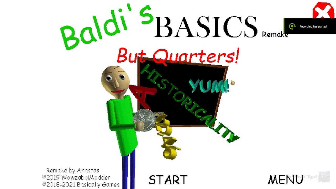 Baldi's Basics But Quarters Remake [Baldi's Basics Mod] - YouTube