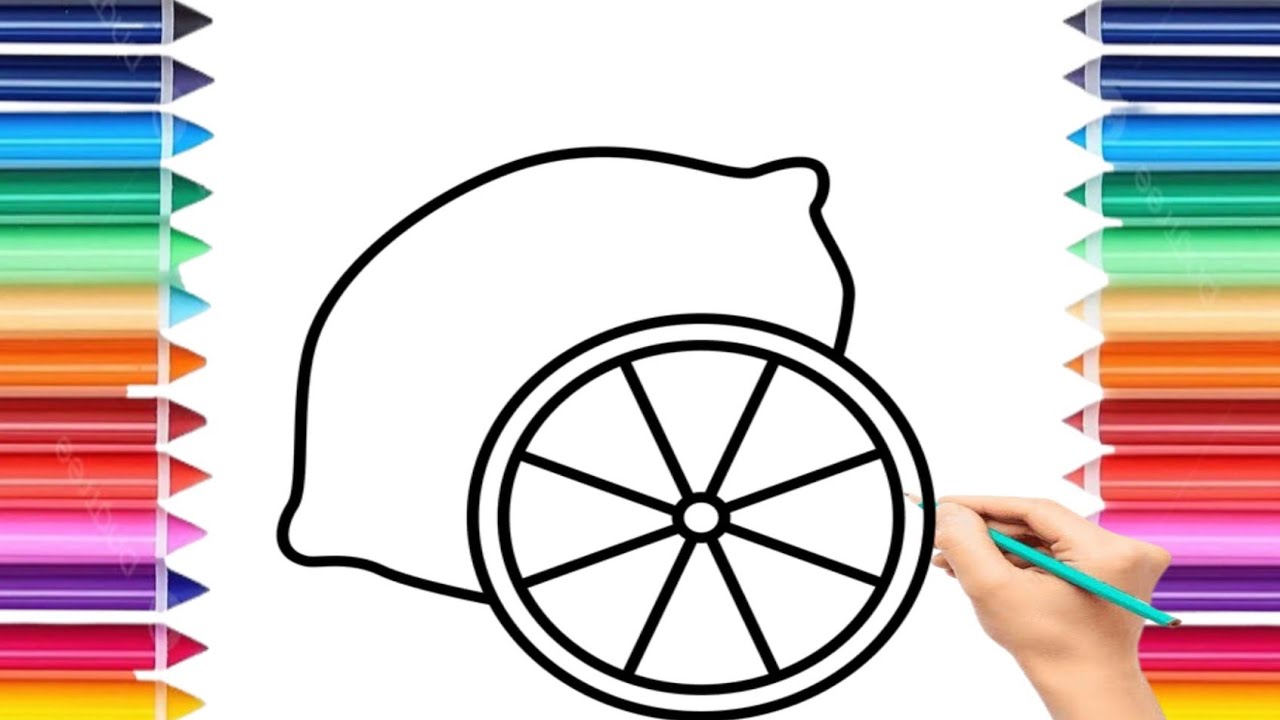 how to draw a lemon| lemon drawing step by step| kid's arts - YouTube