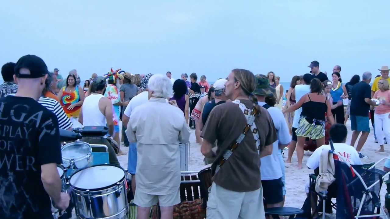 Drum circle on Nokomis beach - YouTube