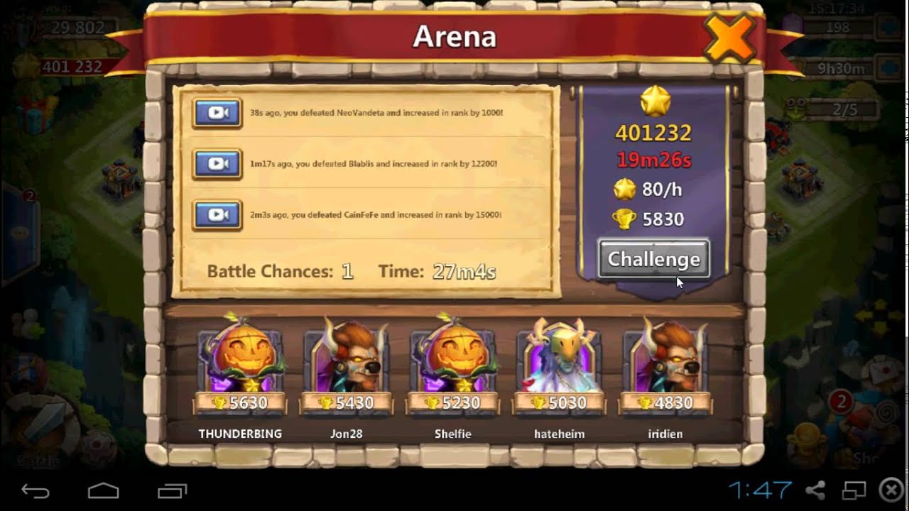 arena tips and heroes useful to clear the opponents before they defeat ...