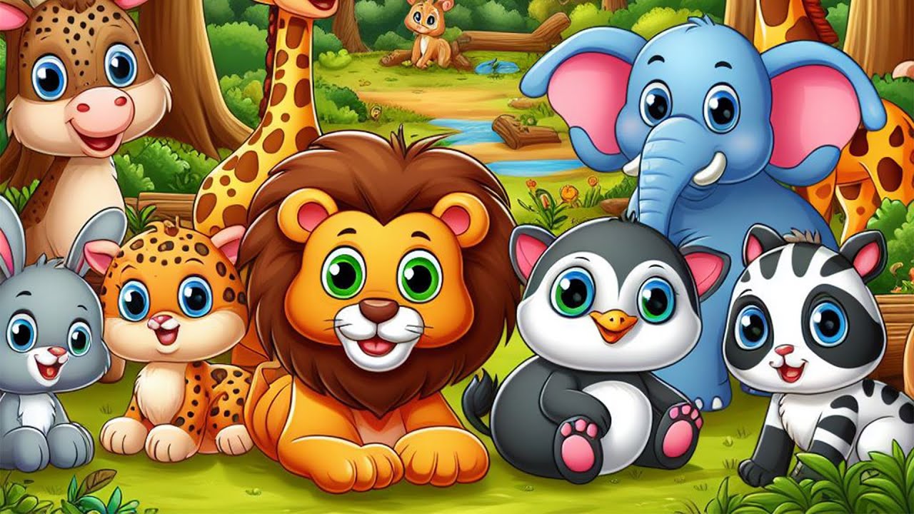Animalele junglei discuta prietenos - Cantece pentru copii (desene ...