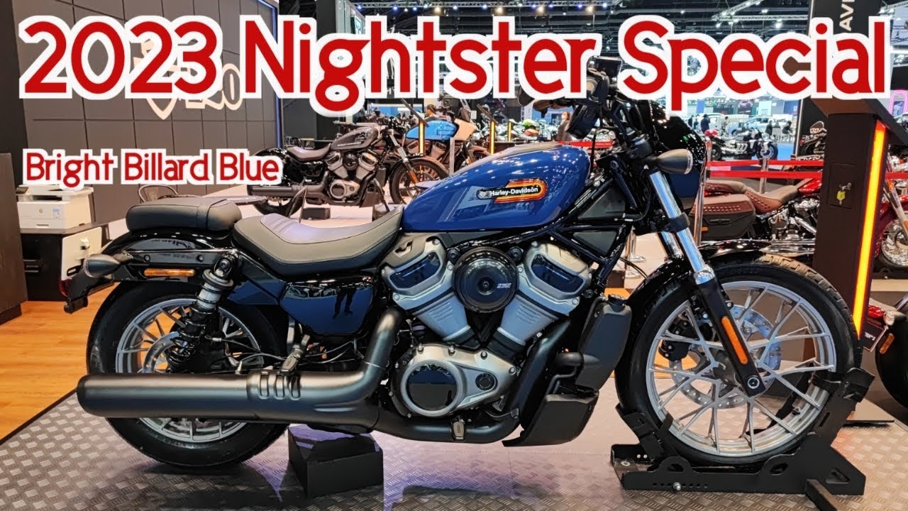 Nightster Special 2023 Bright Billard Blue Walkaround Close up details ...