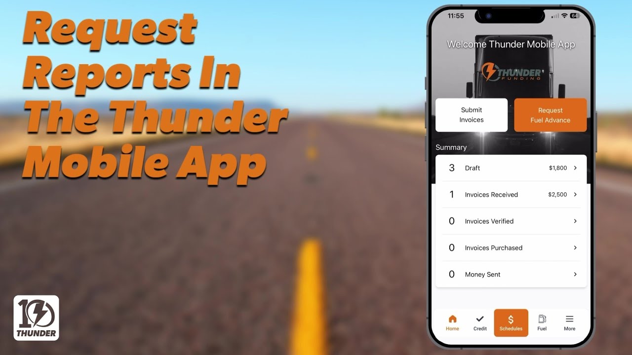 Request Reports In The Thunder Mobile App - YouTube