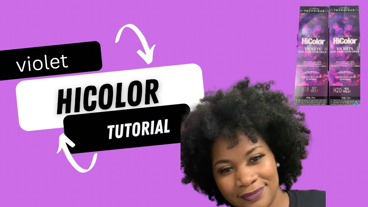 HICOLOR Violet on natural hair Deep Violet Red Violet - YouTube