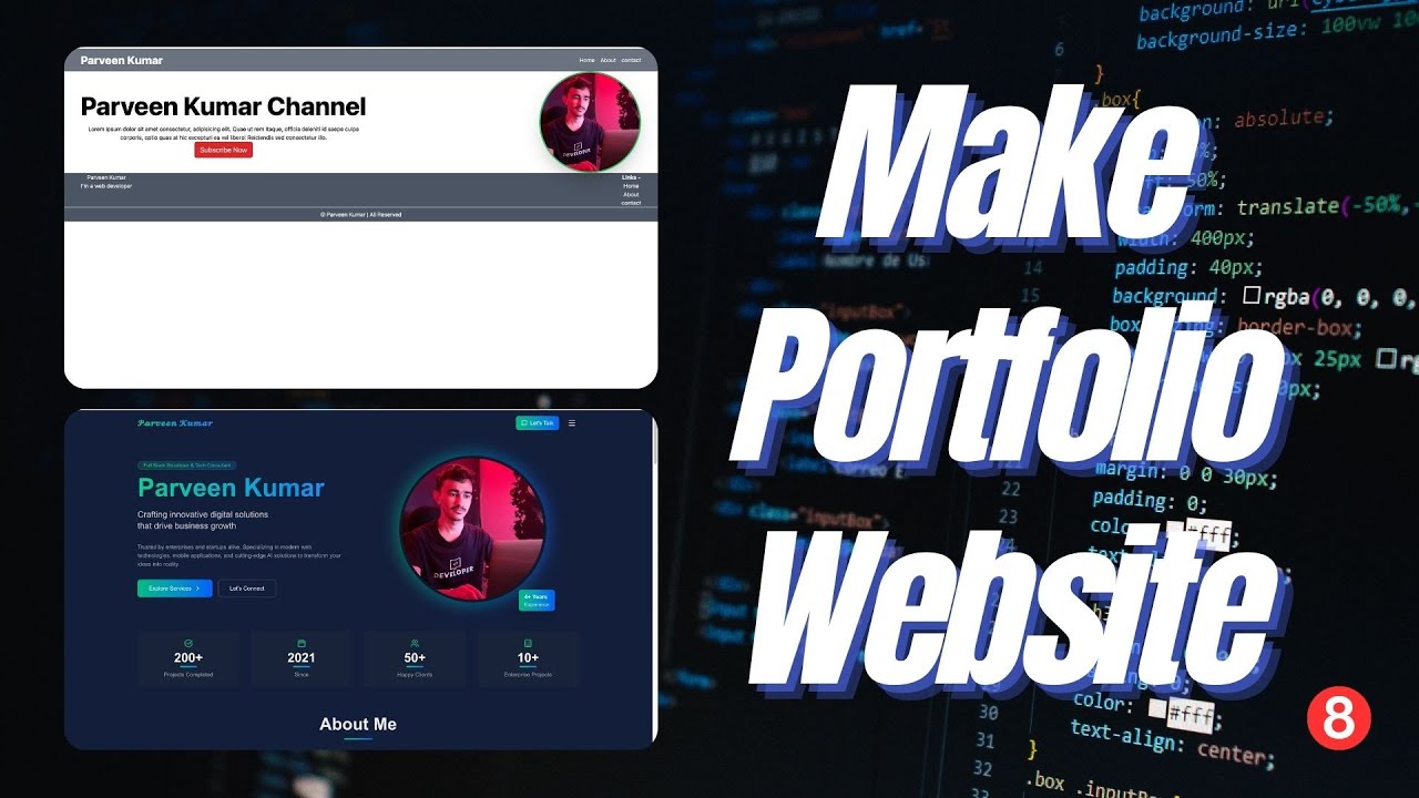 Make Your First Professional Portfolio Website with HTML & Tailwind CSS ...