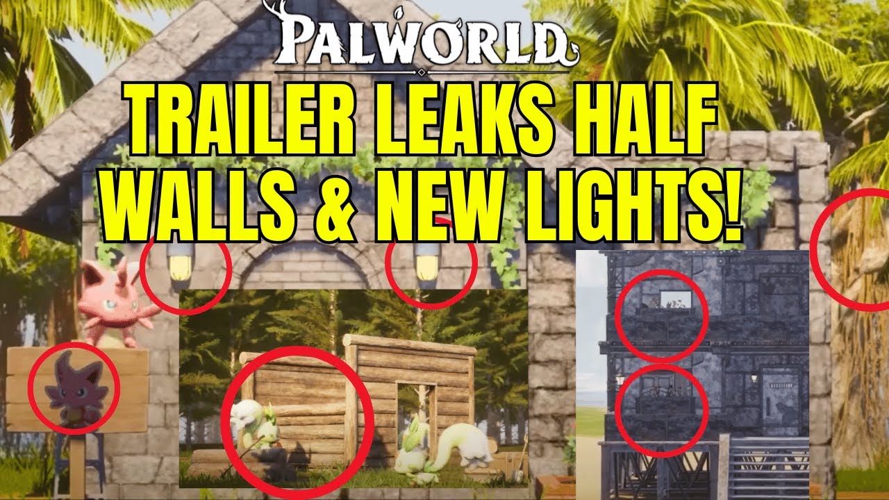 PALWORLD What we missed in their trailer!!! ITEMS (Half Walls, Lights ...