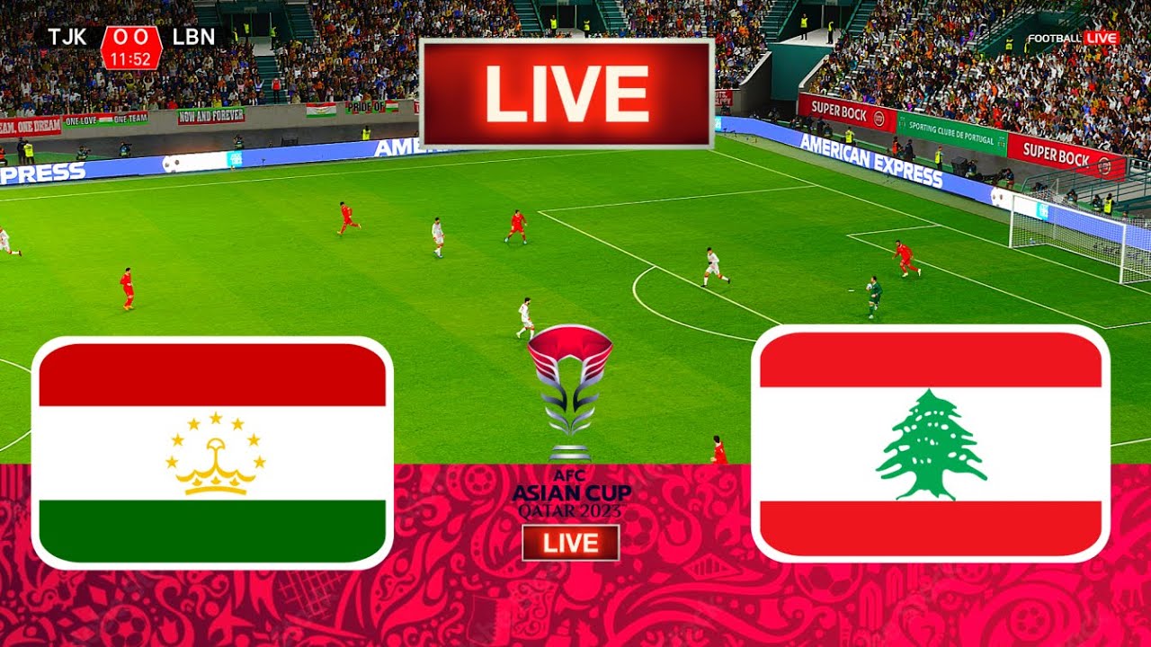 LIVE🔴| Tajikistan Vs Lebanon - AFC Asian Cup | Live Football Match ...