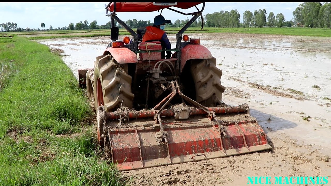 Ultimate Tractor Farming Pulling Rotavator In Mud Underwater Full ...