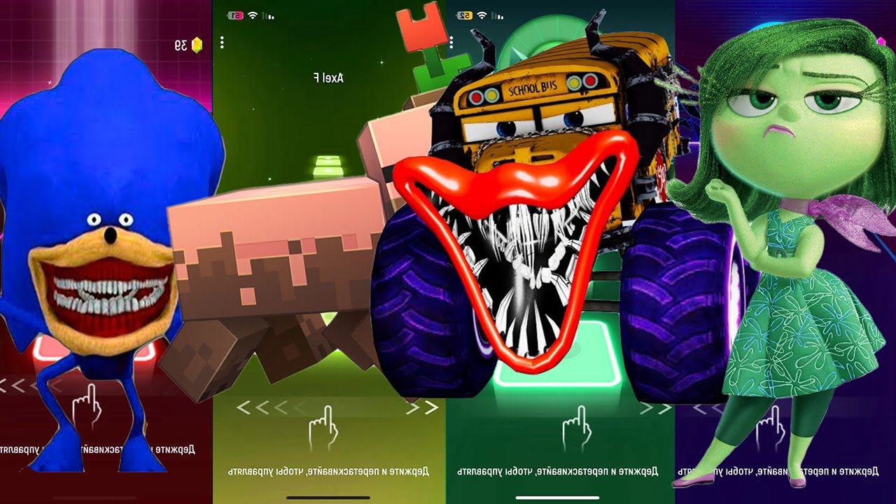 EDM Rush TILES HOP: Sonic Shin vs Minecraft vs Cars Monsters vs Inside ...