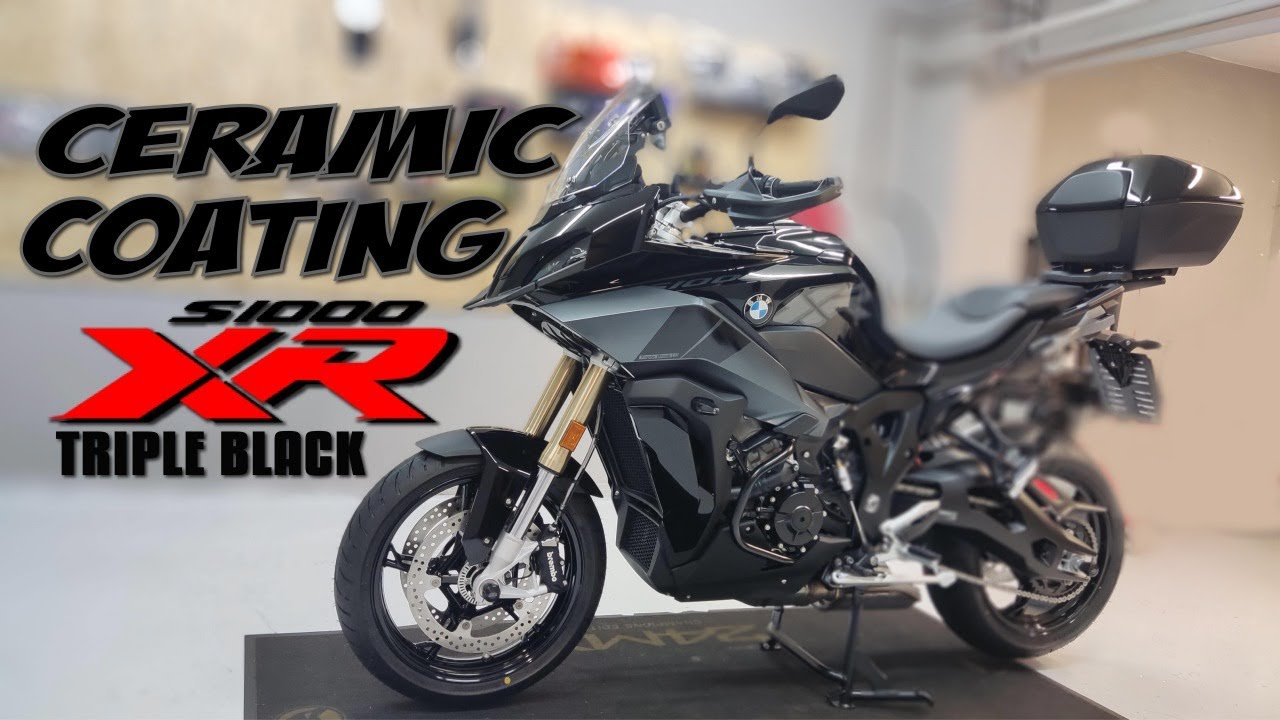 Ceramic coating on a BMW XR 1000 Triple Black - YouTube