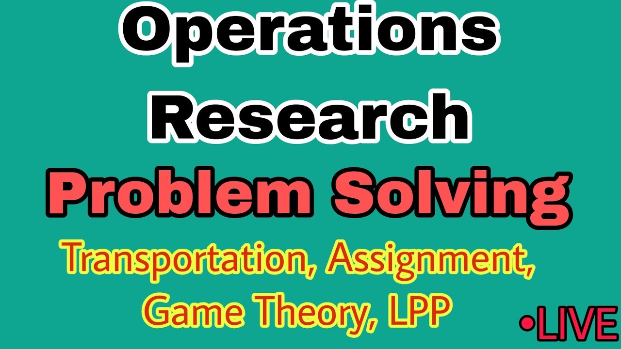 Transportation Assignment Game theory LPP | Operations Research | In Tamil | Bhargavi | Subject ...