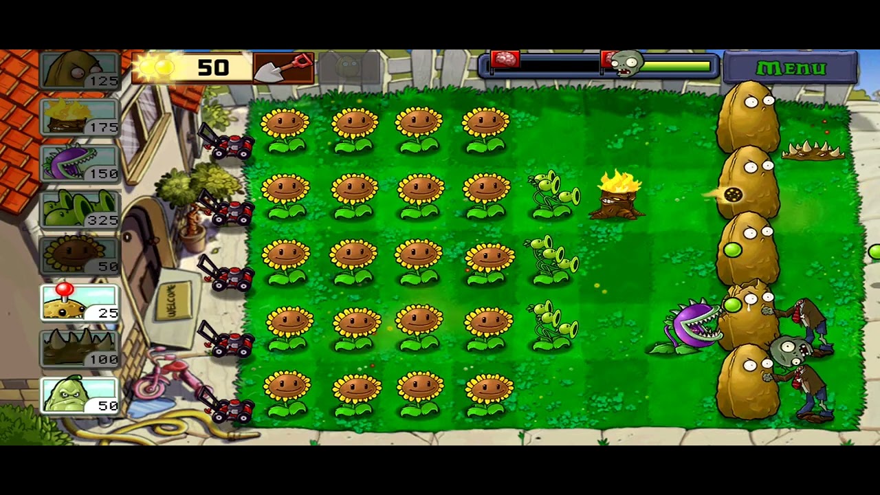 Zombies Have No Brain Easy Strategy Plants VS Zombies Level 1 ...