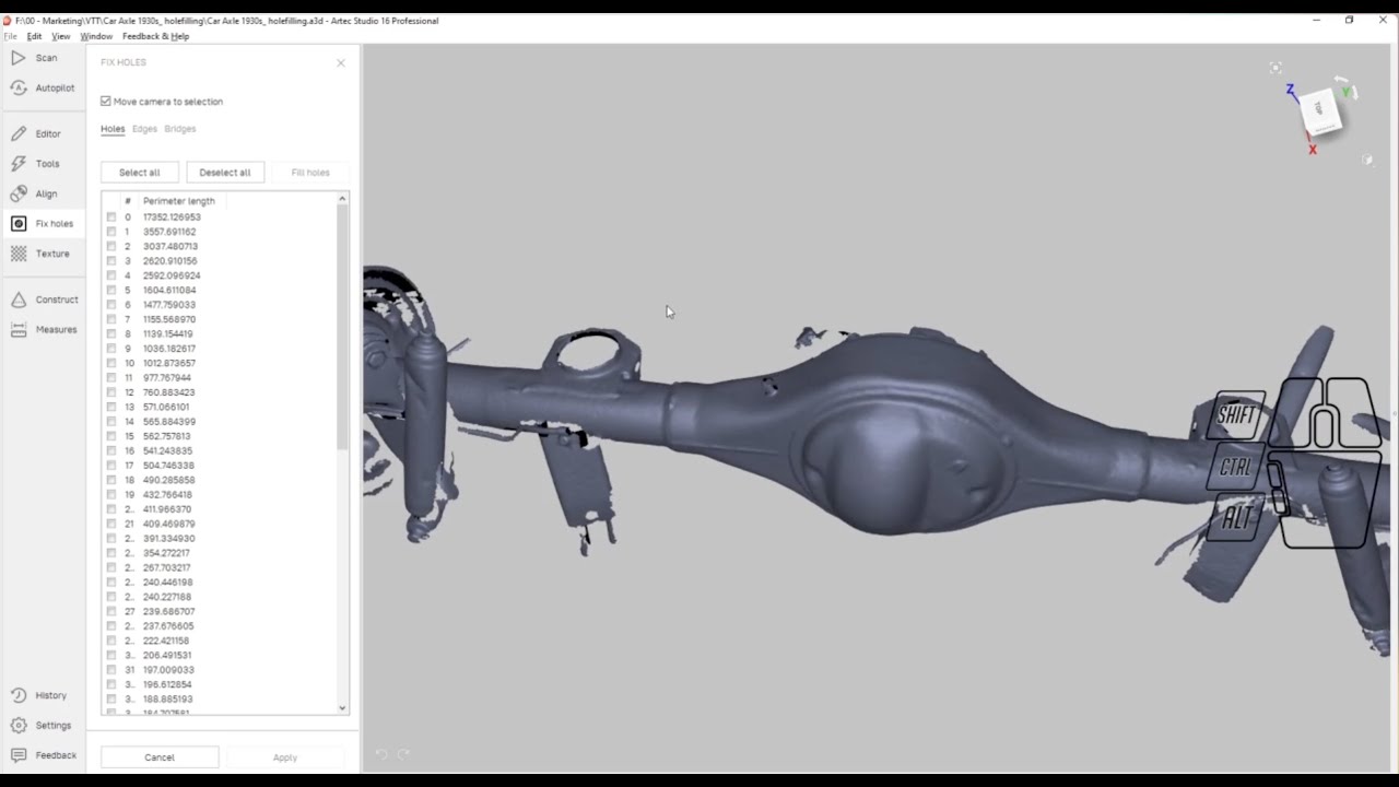 Hole Filling Options when Post-processing a 3D Scan in Artec Studio ...