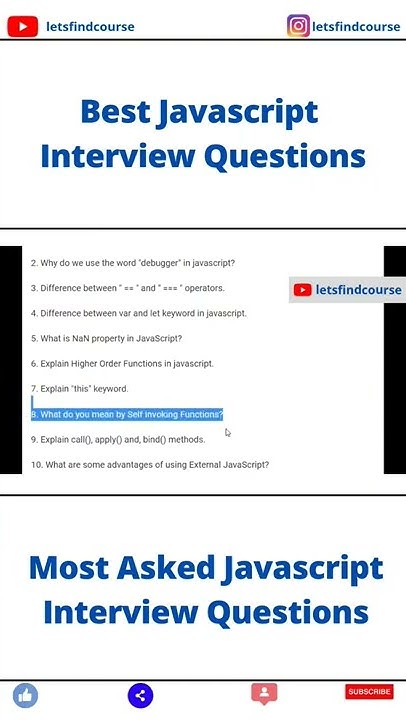 (Most Asked) JavaScript Interview Questions #javascript - YouTube