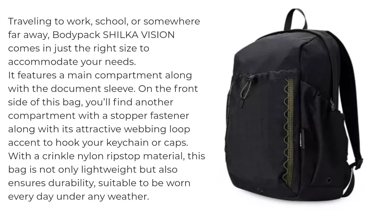 BODYPACK SHILKA VISION DAYPACK 17L BLACK || 920002174 || TAS BODYPACK ...