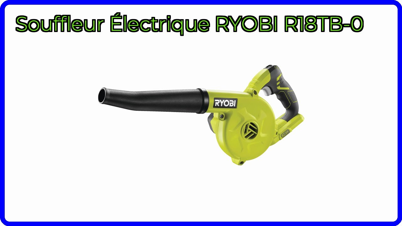 AVIS (2025) : Souffleur Électrique RYOBI R18TB-0. DÉTAILS ESSENTIELS ...
