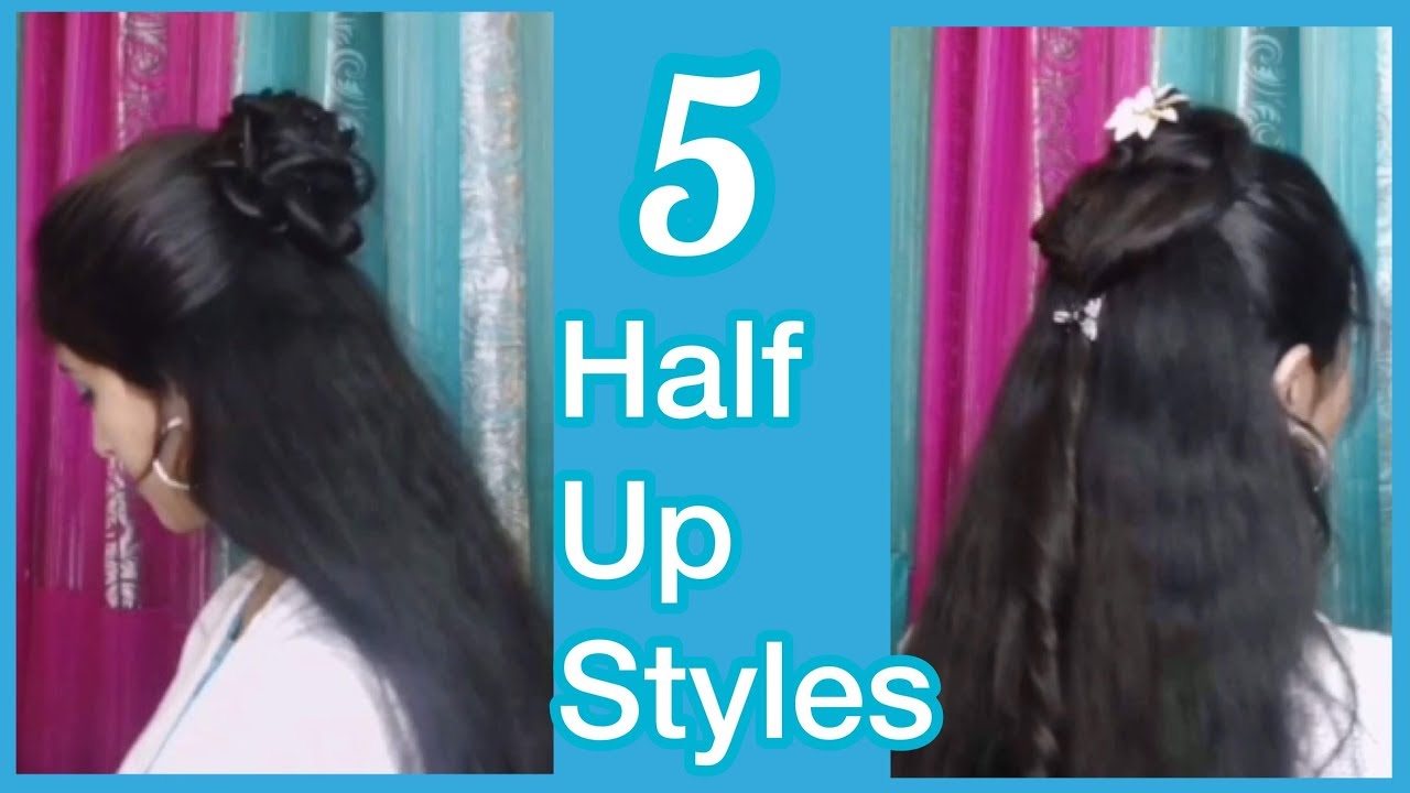 5 Half Up Styles | Stylish Half Up Hairstyles - YouTube