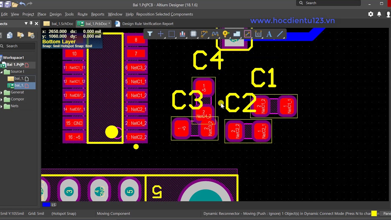 Altium|PCB Layout:Bài 14-Đi dây đồng bên sơ đồ Layout/Altium PCB Layout ...