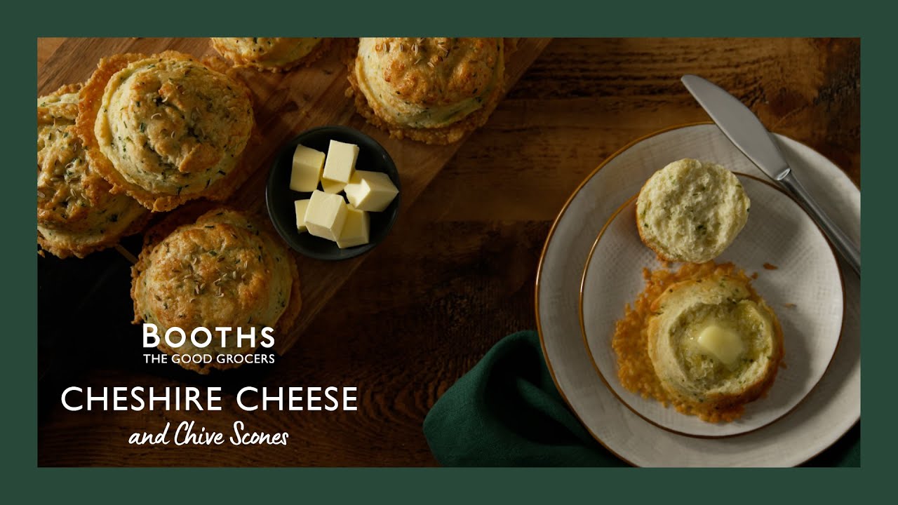 Cheshire Cheese and Chive Scones | Booths Country Kitchen - YouTube
