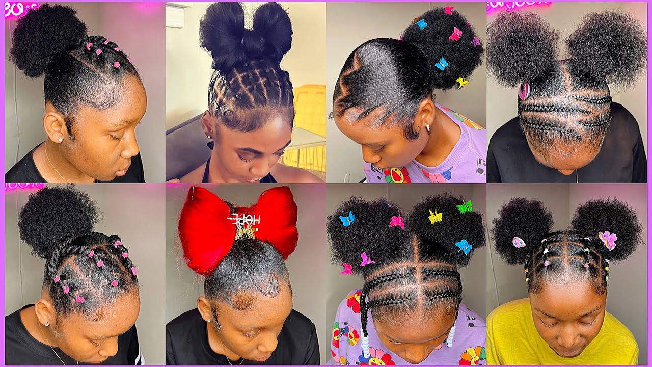 🎆💞Quick & Easy 4c/4b Natural Hairstyles + Slayed Edges 💞 - YouTube