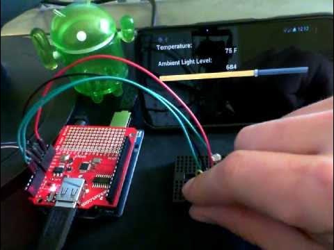 Android + Arduino + USB Host + Temperature + Light - YouTube