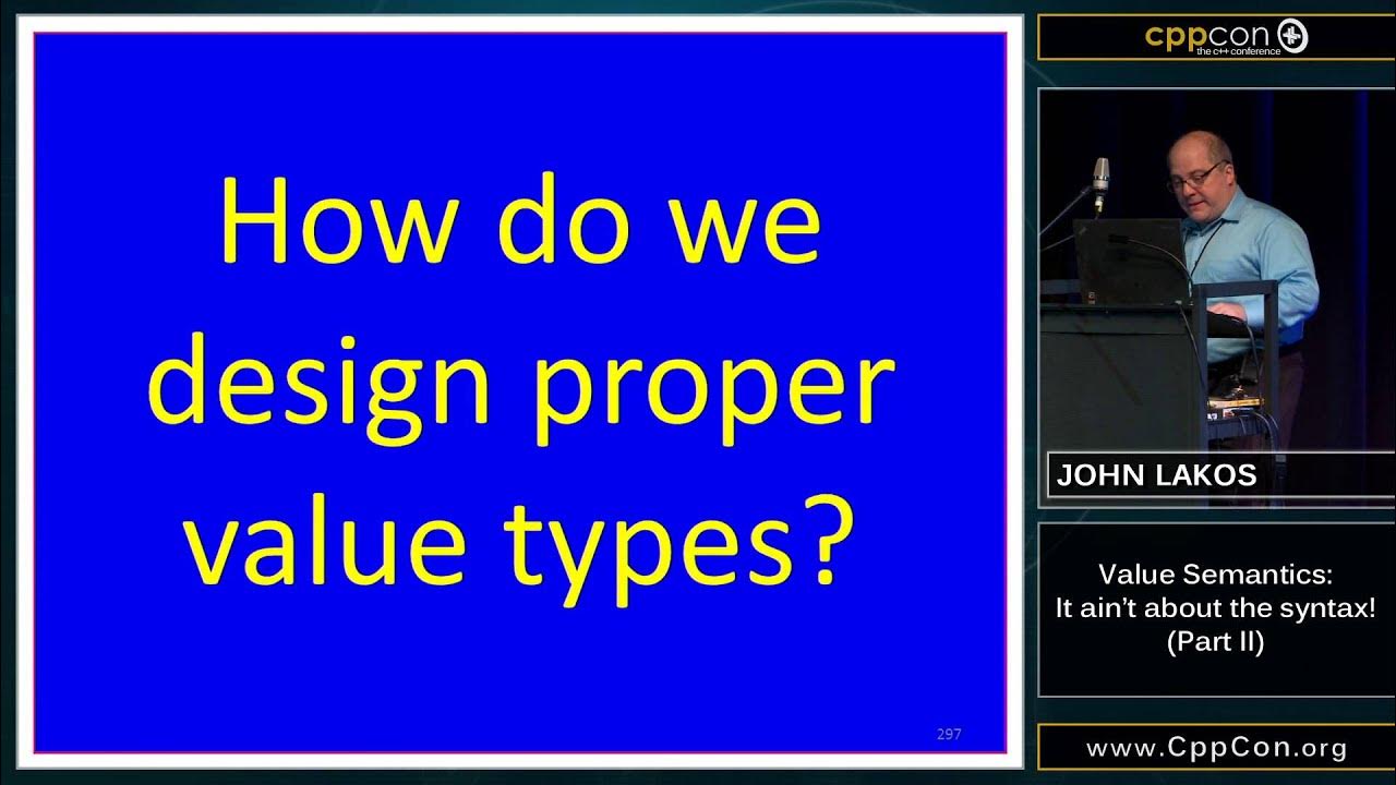 CppCon 2015: John Lakos “Value Semantics: It ain't about the syntax!, Part II" - YouTube
