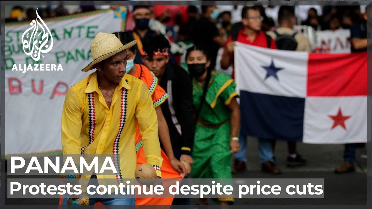 Panama protests continue despite food and fuel price cuts - YouTube