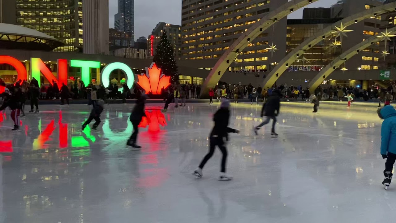 Ice skating at city Hall - YouTube