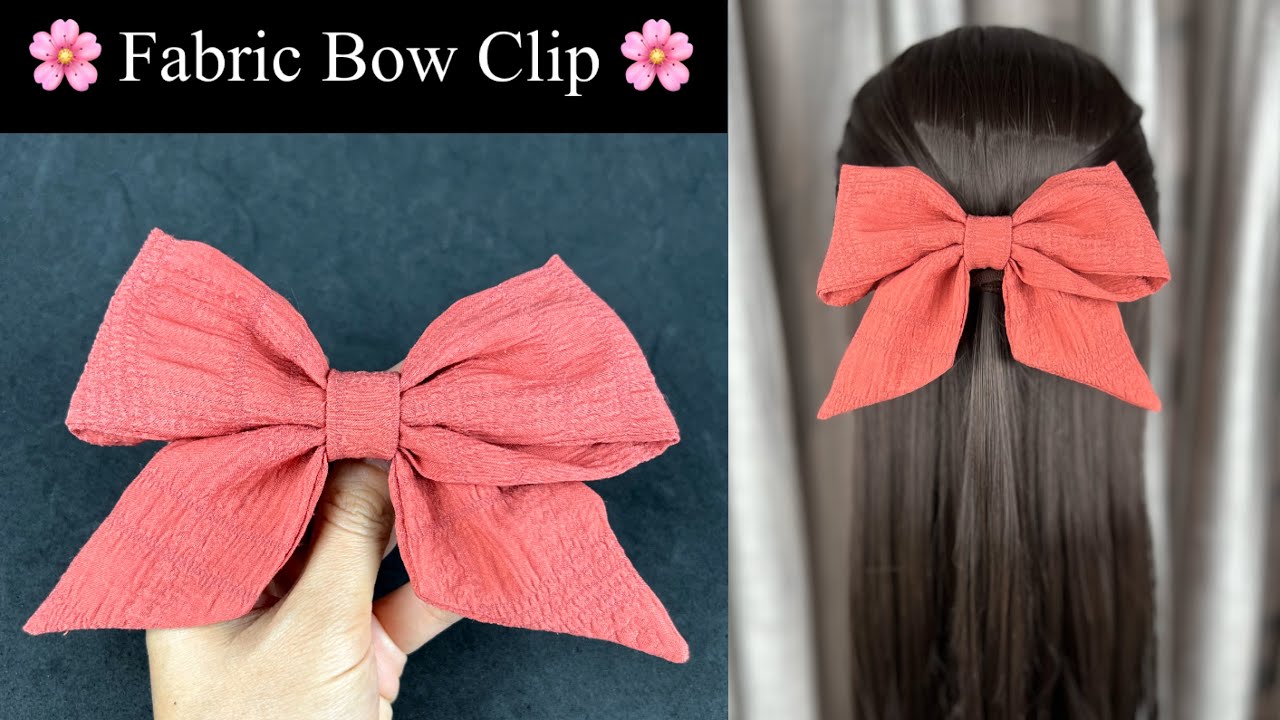 5 Minute!!! Make Fabric Bow Hair Clip. How to make fabric bow hair clip ...